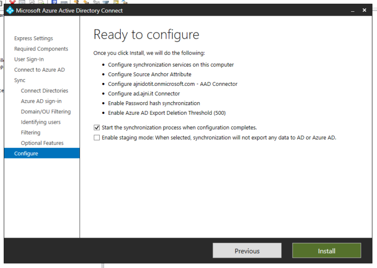 Configuring Azure AD Connect for user synchronization – ajni.IT